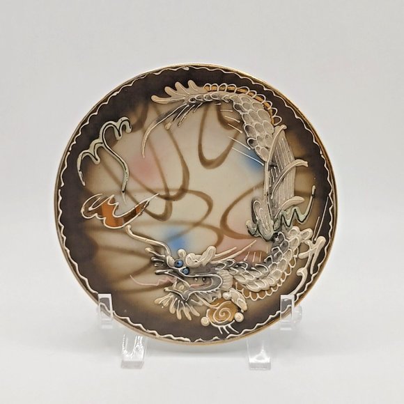 Accents | Vintage Dragonware Moriage Saucer Plate Blue Eyed Raised ...